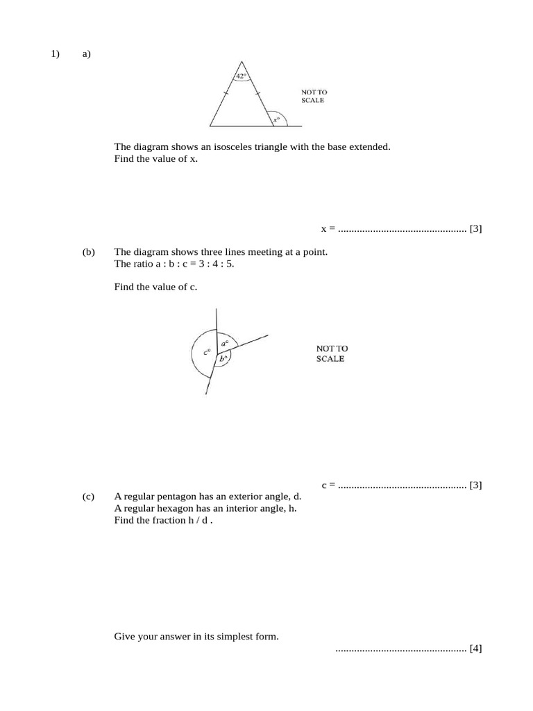 Maths Igcse Paper 4 Paths Year 10 | PDF | Triangle | Circle