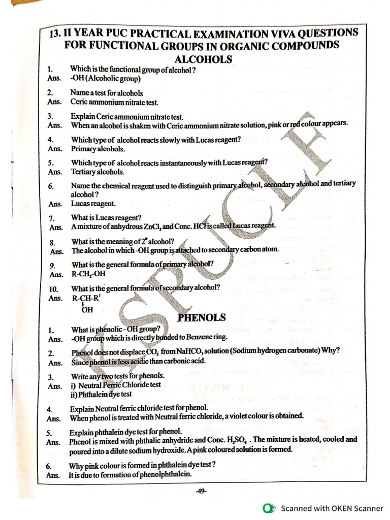 Chemistry Practical Viva Questions With Scheme of Evaluation-1 | PDF
