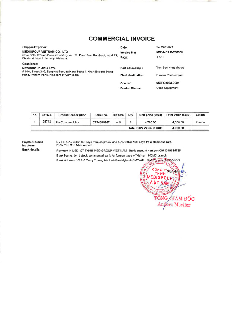 INVOICE_Stago analyzer_240323 | PDF