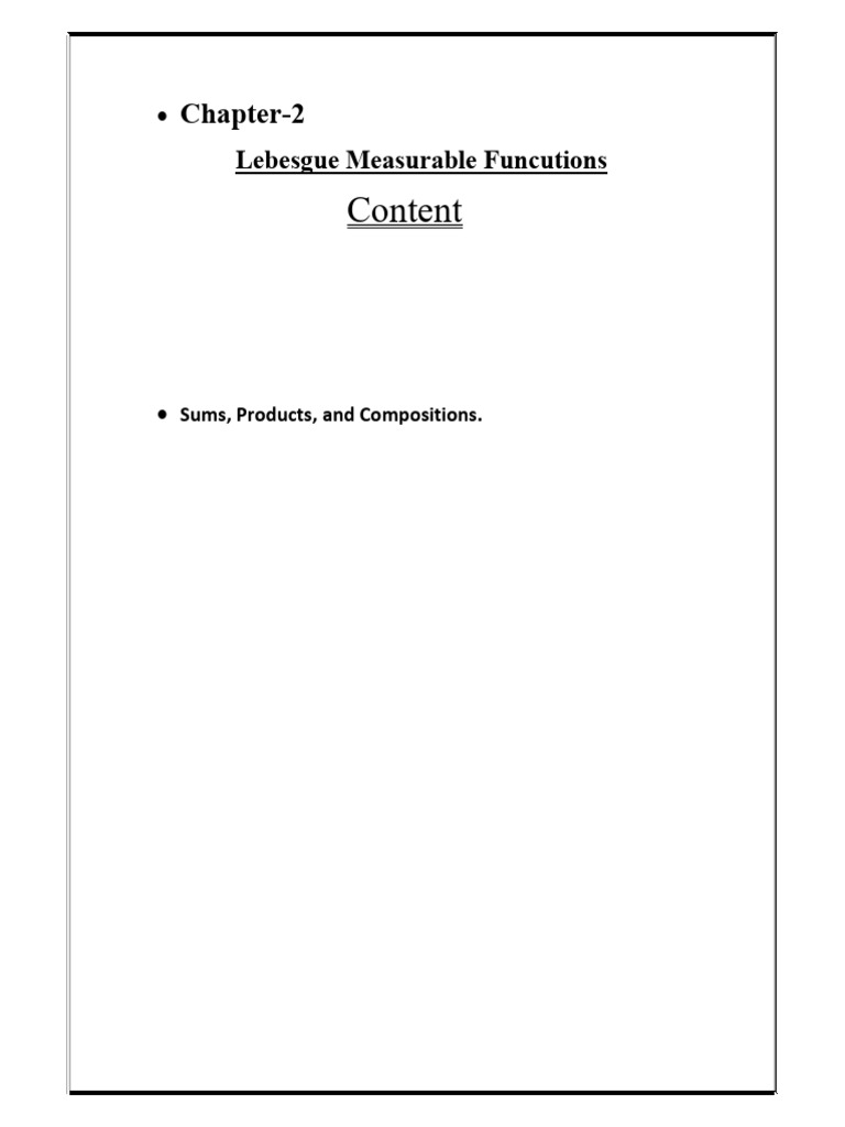 Lebesgue Measurable Functions | PDF