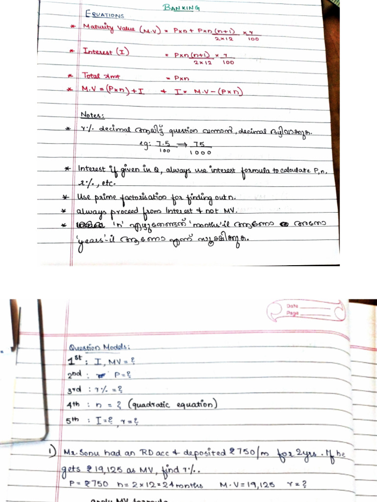 Banking Equation Book | PDF