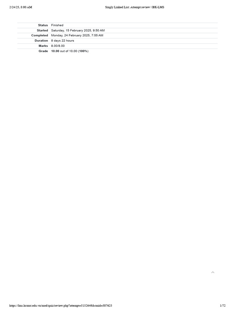 Singly Linked List_ Attempt review _ BK-LMS | PDF | Programming Paradigms | Algorithms And Data ...