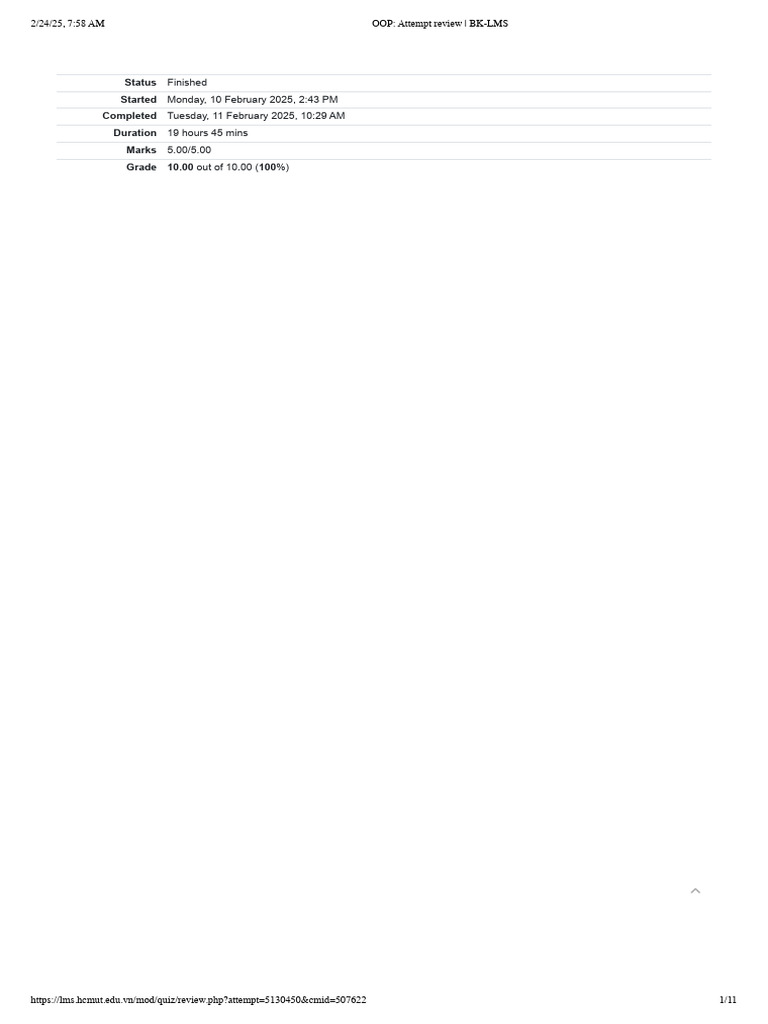 OOP - Attempt Review - BK-LMS | PDF | C++ | Computing