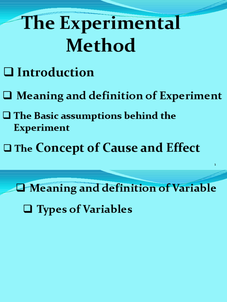 4.RM The Experimental Method | PDF | Experiment | Hypothesis