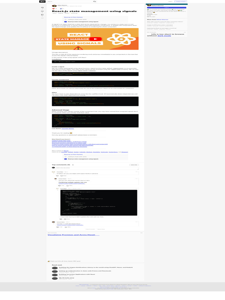 React.js State Management Using Signals - DeV Community | PDF | Java Script | Web Development