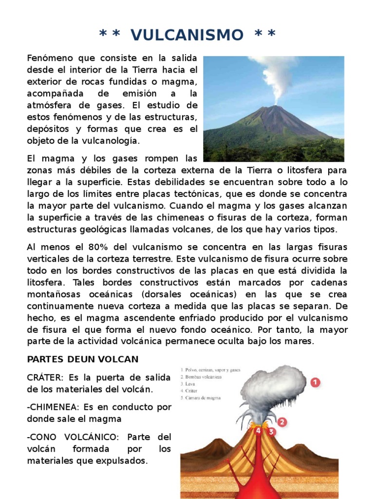 VULCANISMO | PDF | Volcán | Tipos de erupciones volcánicas