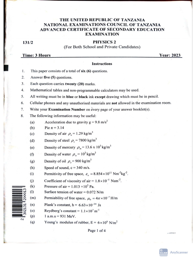 Physics2 F6 2023 | PDF