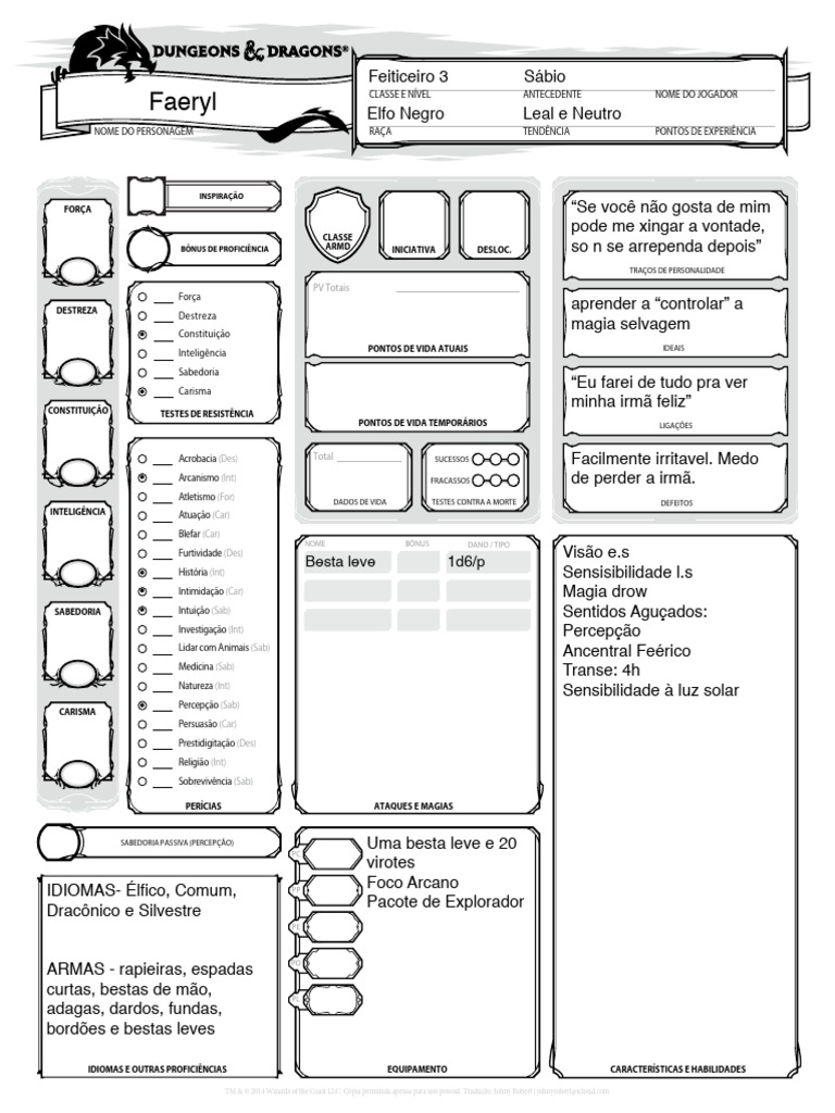 Ficha de dungeons and dragons | PDF