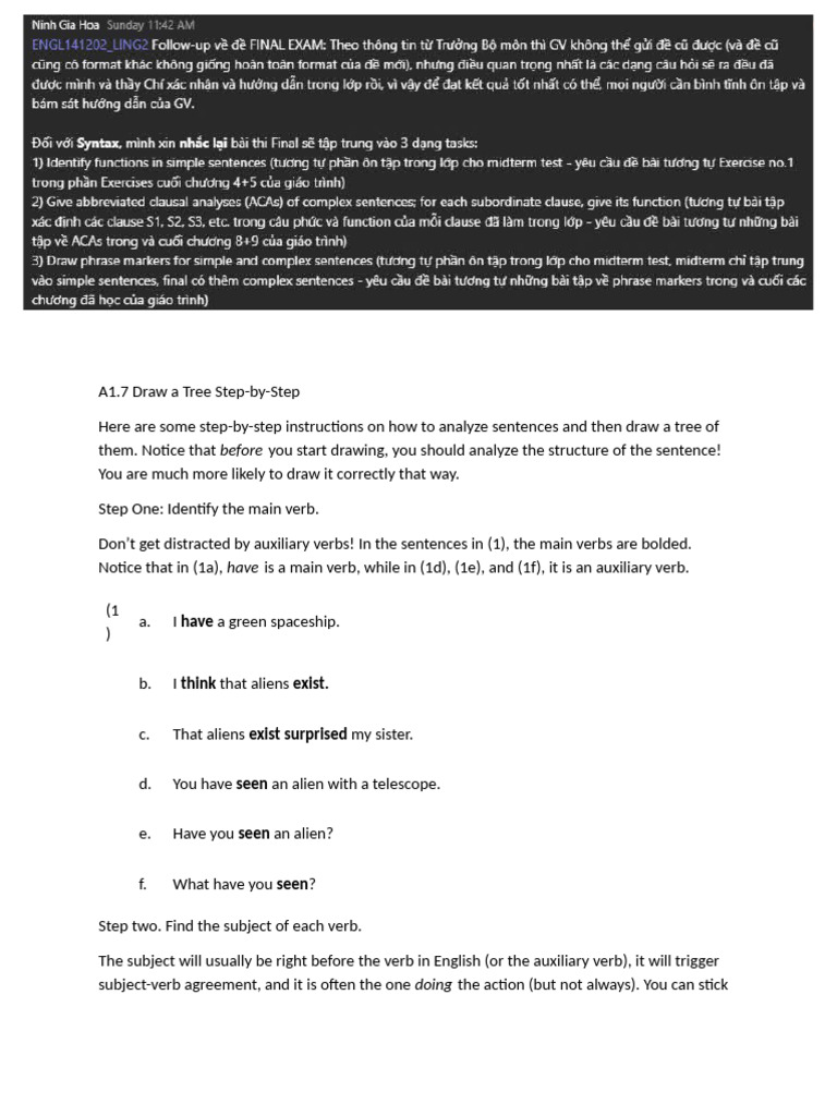 How To Draw Phrase Marker | PDF | Clause | Subject (Grammar)