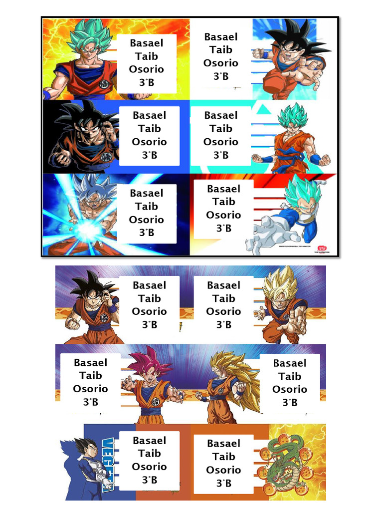 Printable Dragon Ball Stickers | PDF