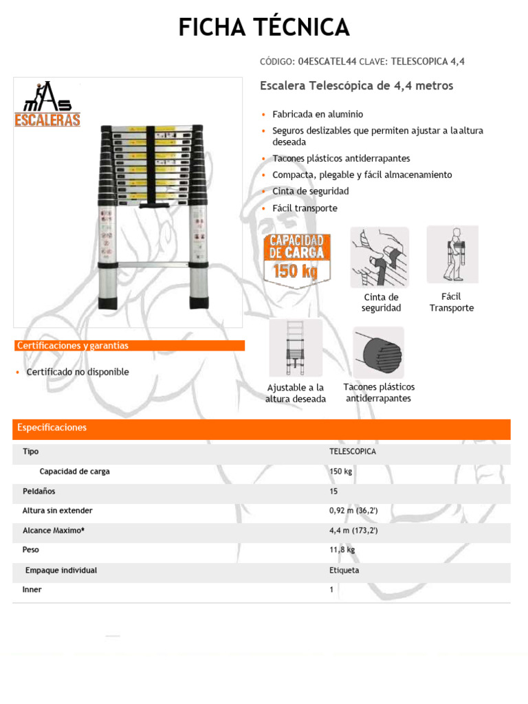 Ficha Tecnica Escalera Telescopica 4 4 | PDF