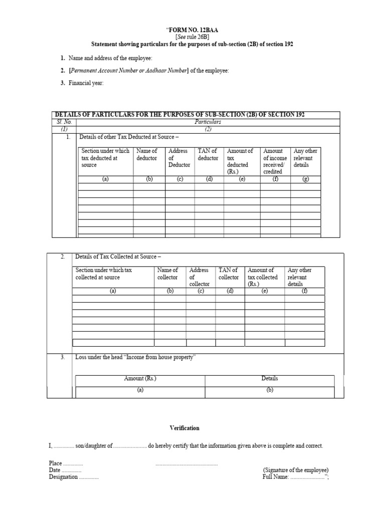 sample-form-12bba | PDF | Taxes | Government Finances