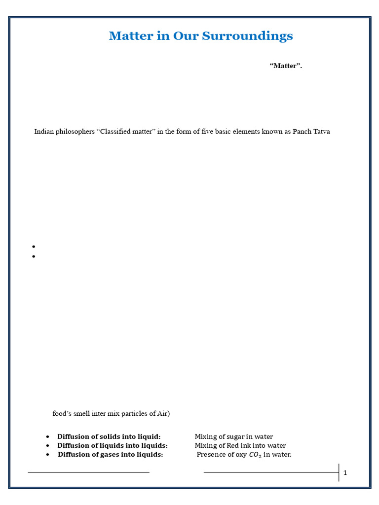 Class 9th Science (Notes) | PDF | Ion | Mixture