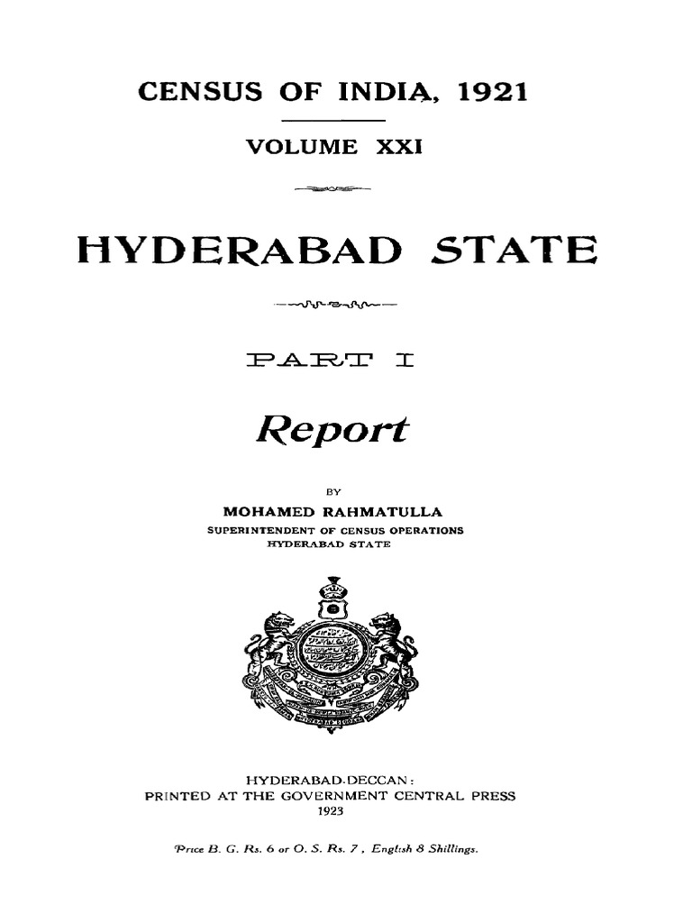 48642_1921_HYD (1) | PDF | Census