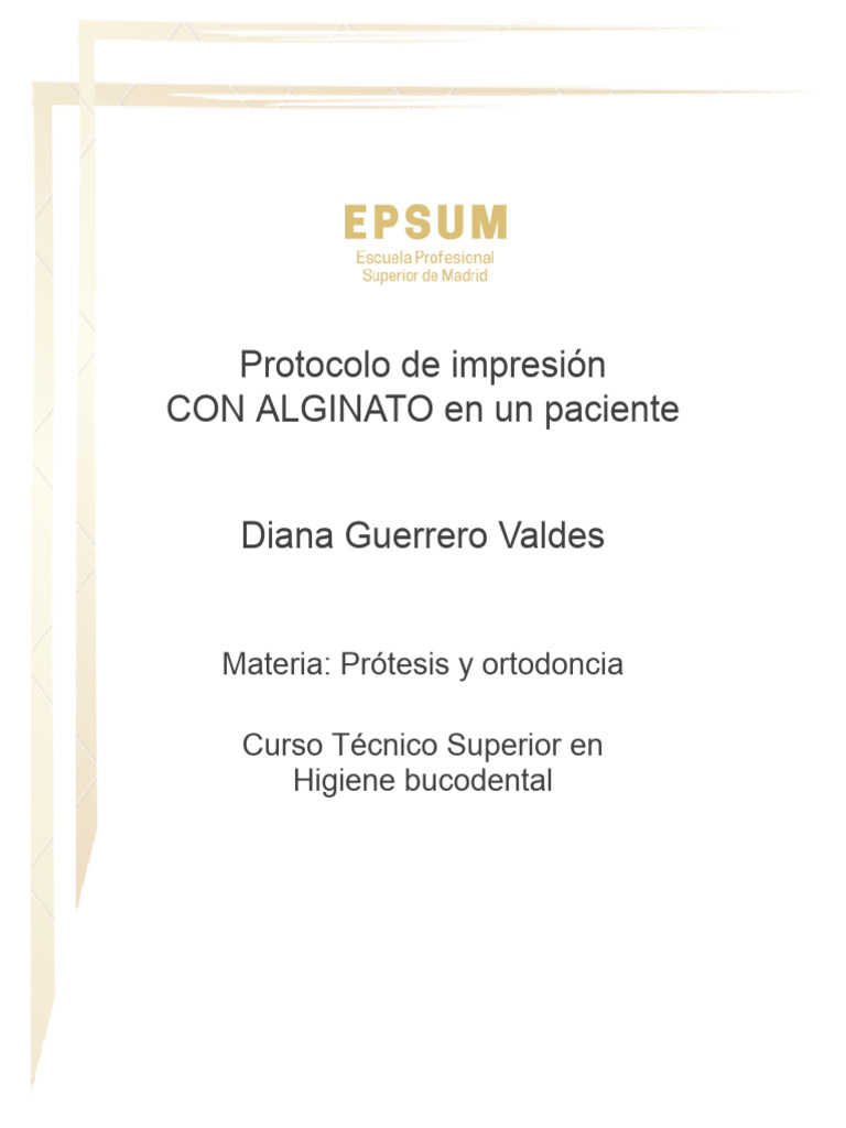 WIP Protocolo de impresión con alginato en un paciente - DGV v0 | PDF ...