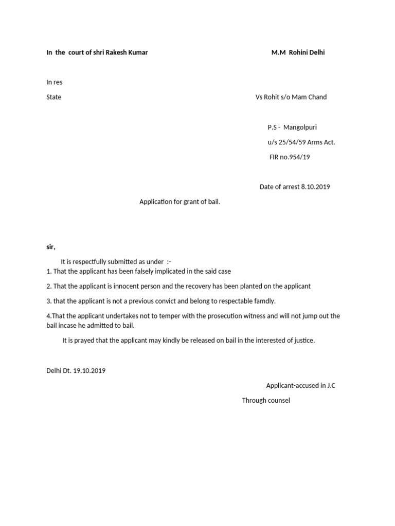 Bail Application | PDF