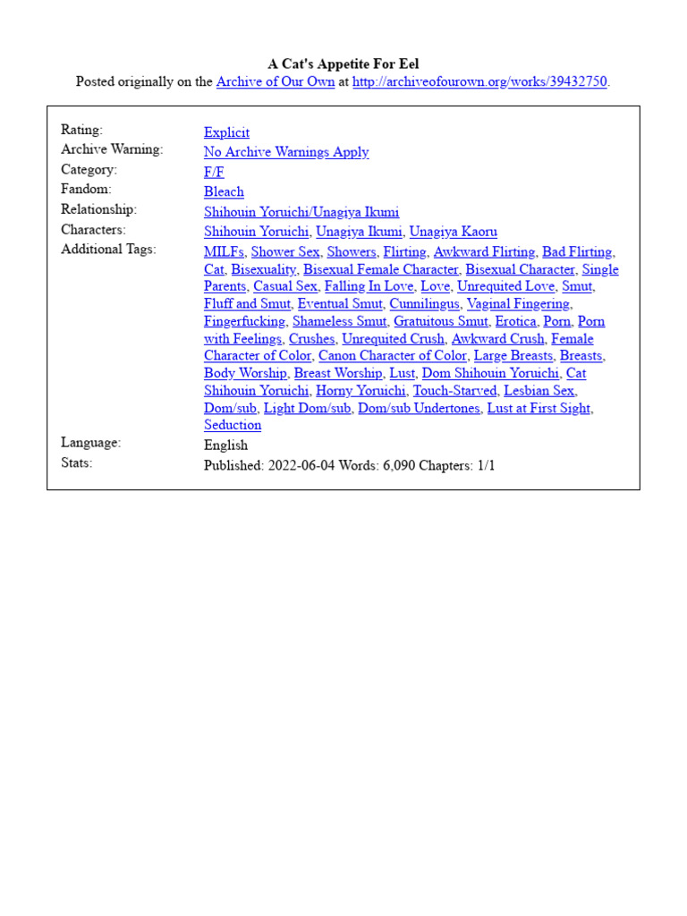 A Cats Appetite for Eel | PDF | Cats | Breast