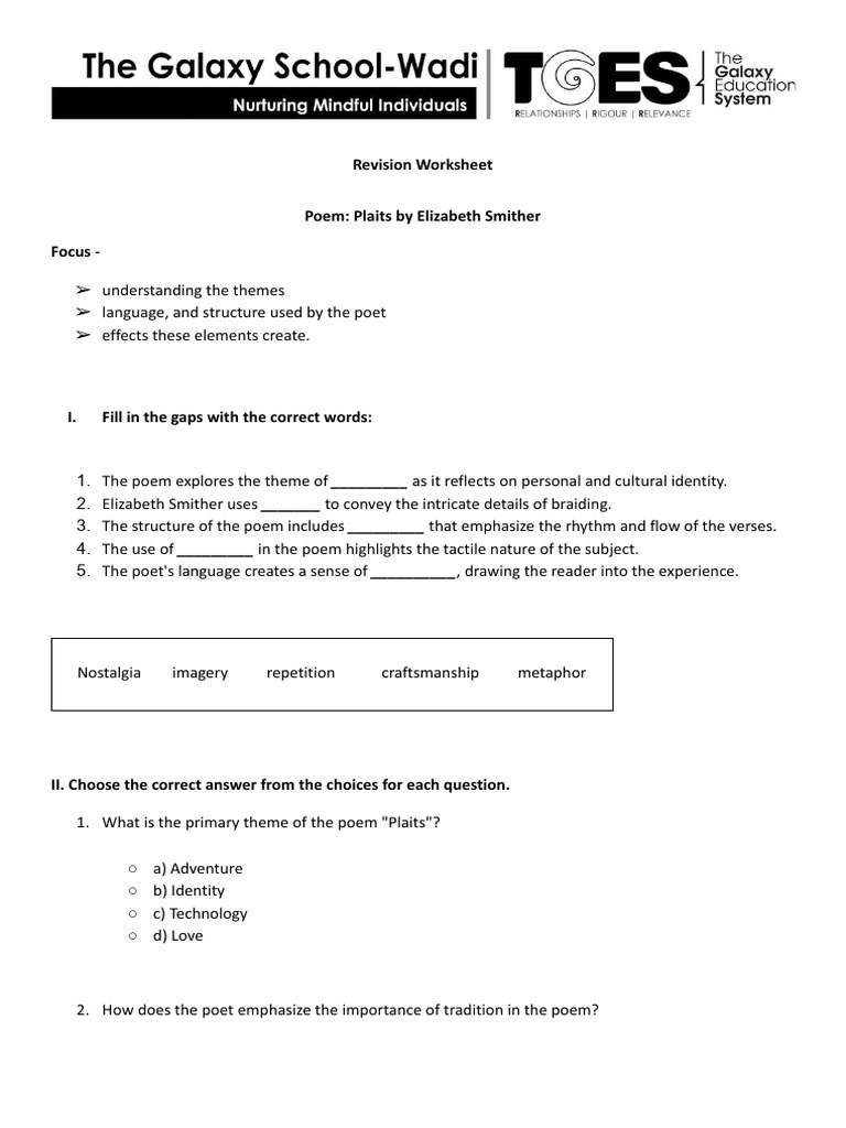 Analyzing "Plaits" by Elizabeth Smither | PDF