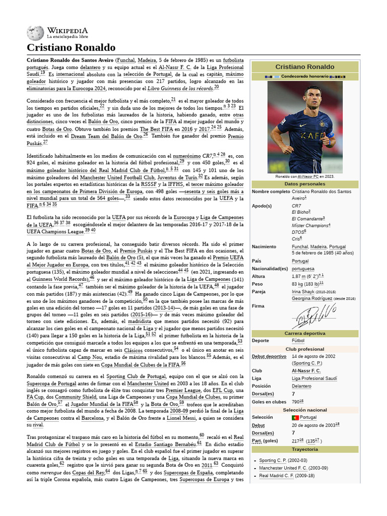 Biografía de Cristiano Ronaldo | PDF | Manchester United FC | Lionel Messi