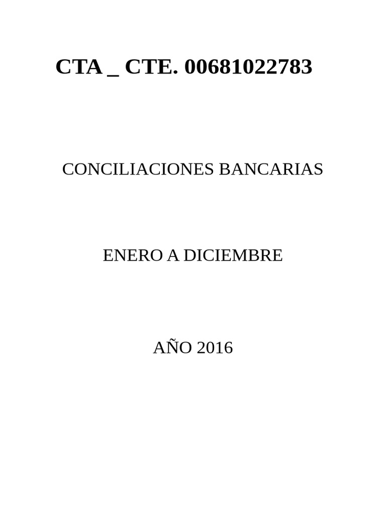 CTA - CTE. 00681022783: Conciliaciones Bancarias | PDF | Economias