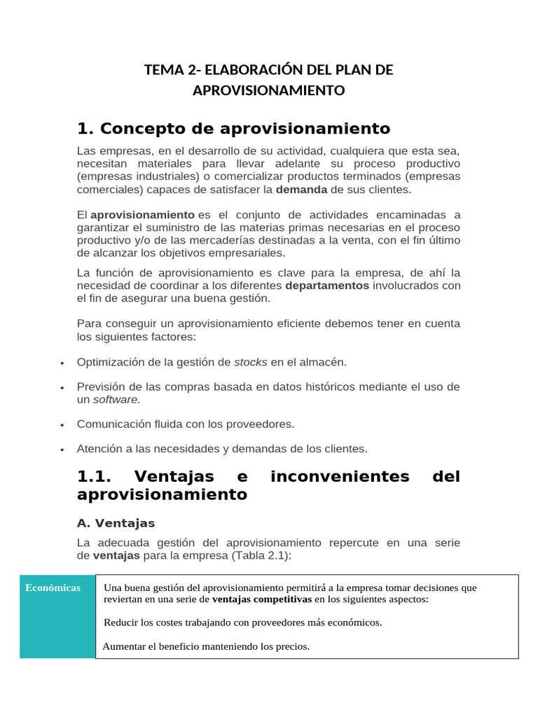 GLC Tema 2 Gestion Logistica Comercial 2º GS Ayf | PDF | Obtención | Business