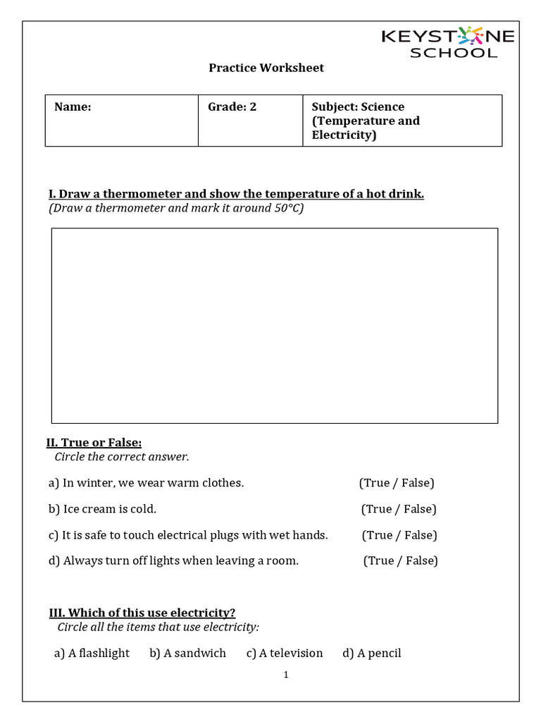 G2 Science T2 Practice Worksheet 1 | PDF