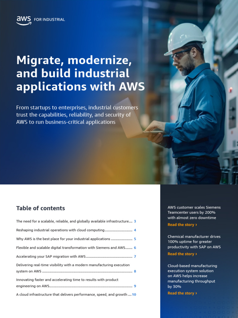 Migrate Modernize and Build Industrial Applications With AWS | PDF | Cloud Computing | Amazon ...