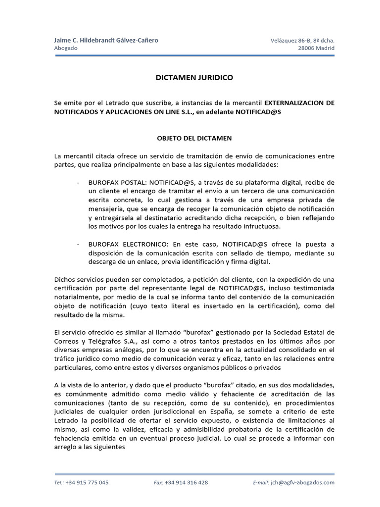 Validez del Burofax en Comunicaciones Jurídicas | PDF | Justicia ...