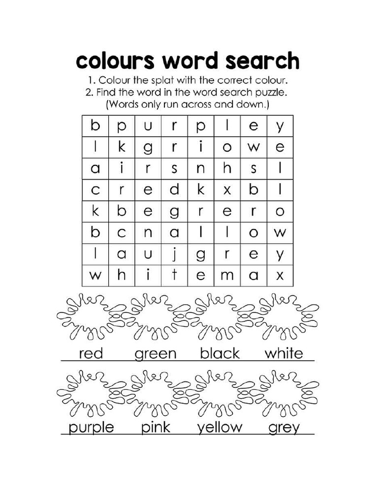 Colours Word Search | PDF