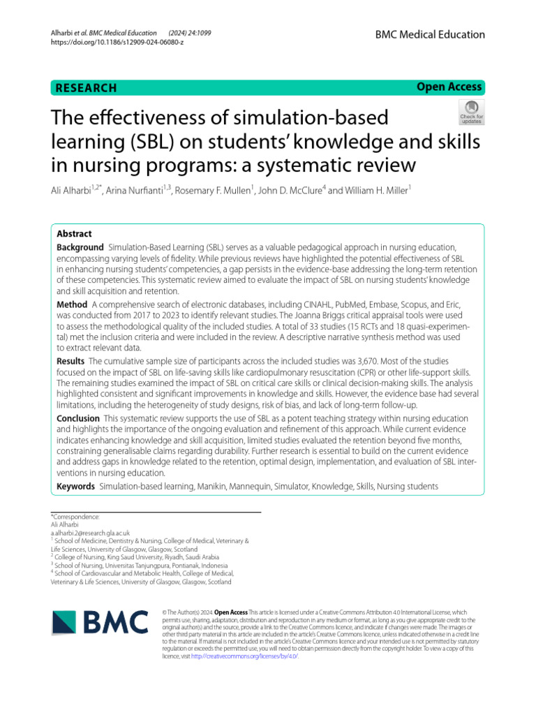 The Efectiveness of Simulation-Based | PDF | Systematic Review ...