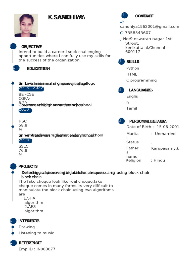 Sandhiya Final Resume | PDF