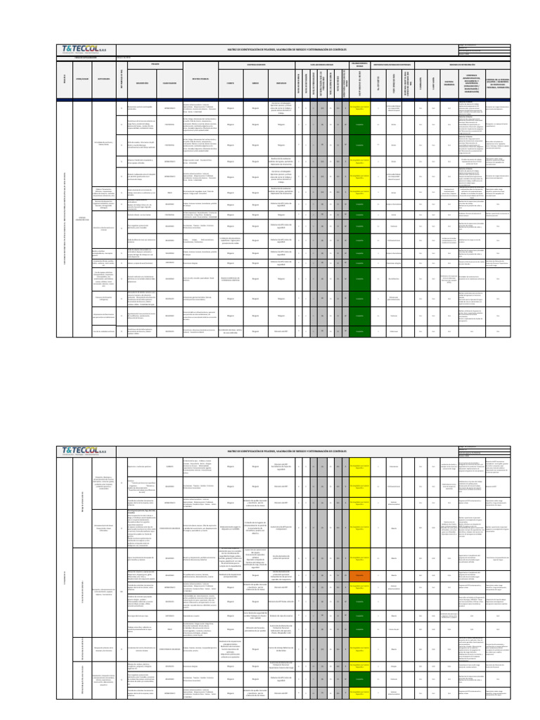 T&t-Hseq-M-01 Matriz de Identificacion de Peligros y Valoracion de Riesgos | PDF | Estrés ...