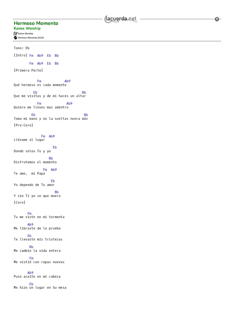 Hermoso Momento, Kairo Worship | PDF