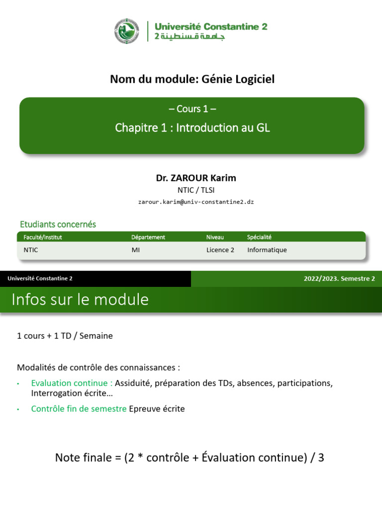 Chap 1 (Intro GL) | PDF | Développement de logiciel | Processus de développement logiciel