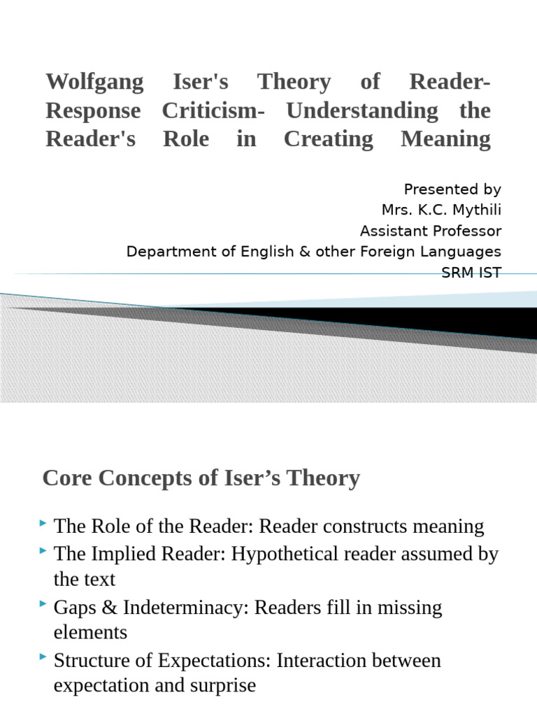 Wolfgang Iser Reader Response Criticism | PDF