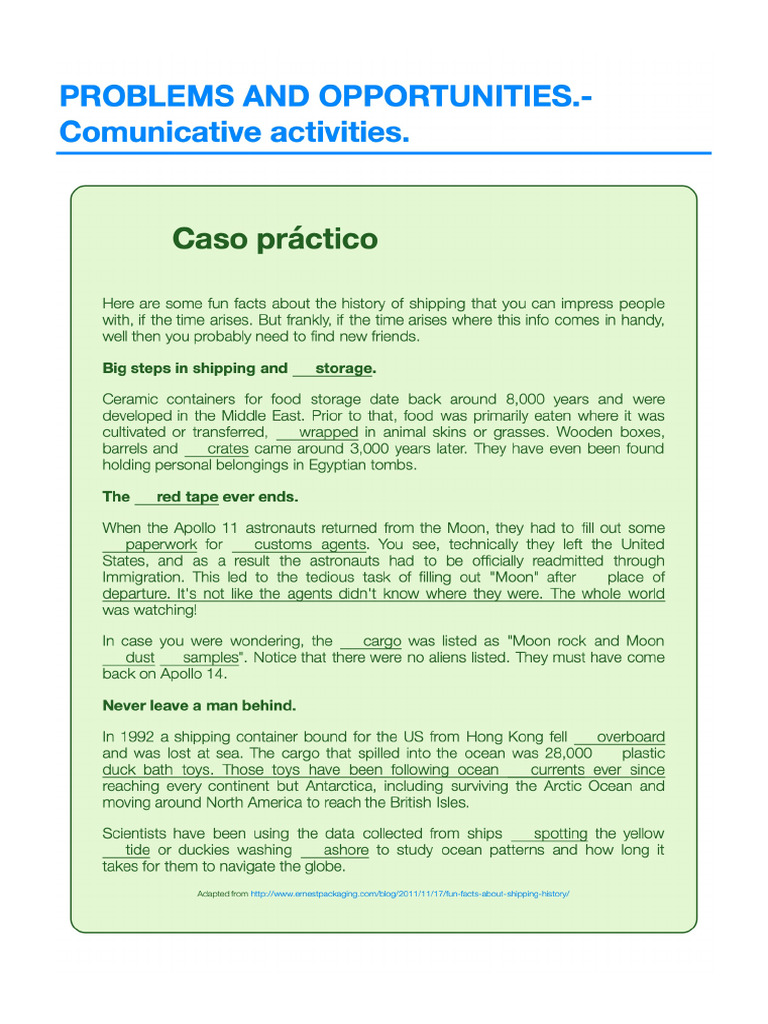 PROBLEMS_AND_OPPORTUNITIES.-_Comunicative_activities. | PDF