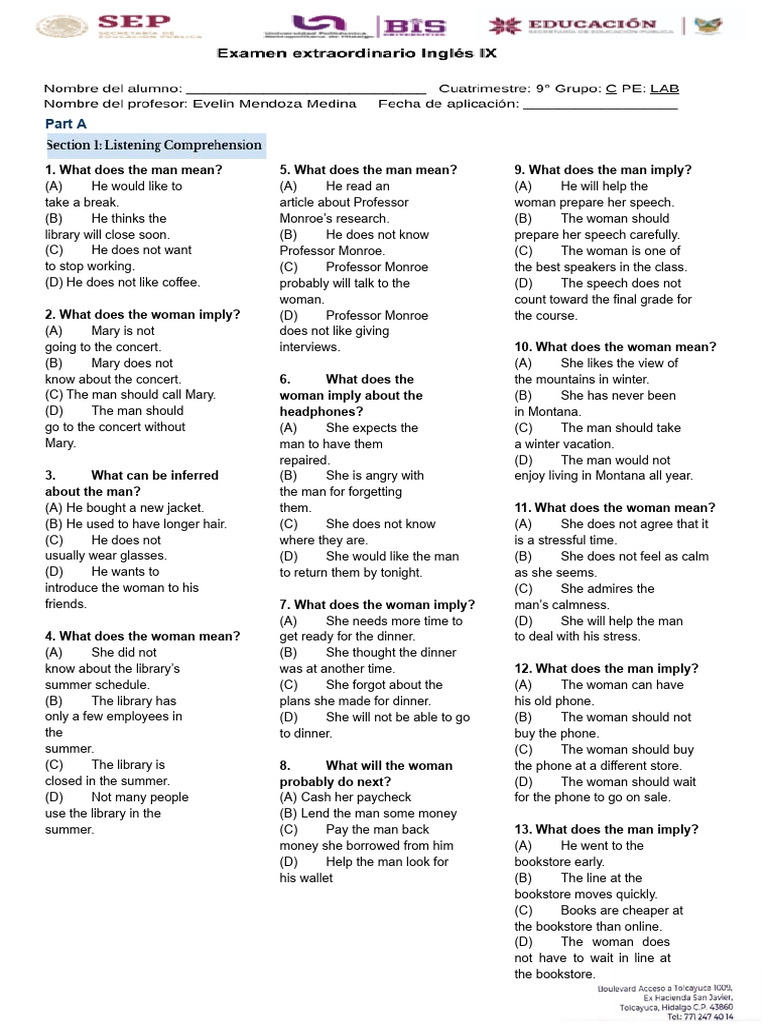 TOEFL ITP - Extraordinario Parte 1 | PDF | Gravity | Earth Sciences