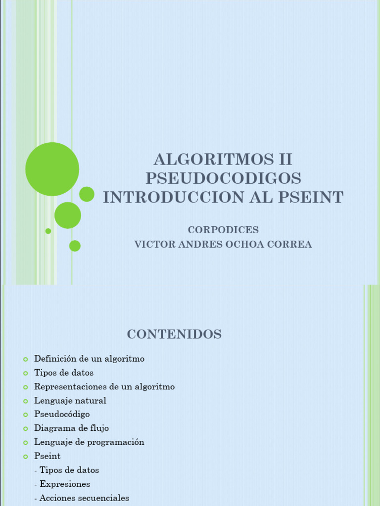 Introducción a Algoritmos y Pseudocódigo | PDF | Algoritmos | Lenguaje ...