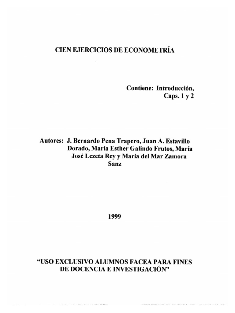 109365655 Cien Ejercicios de Econometria | PDF