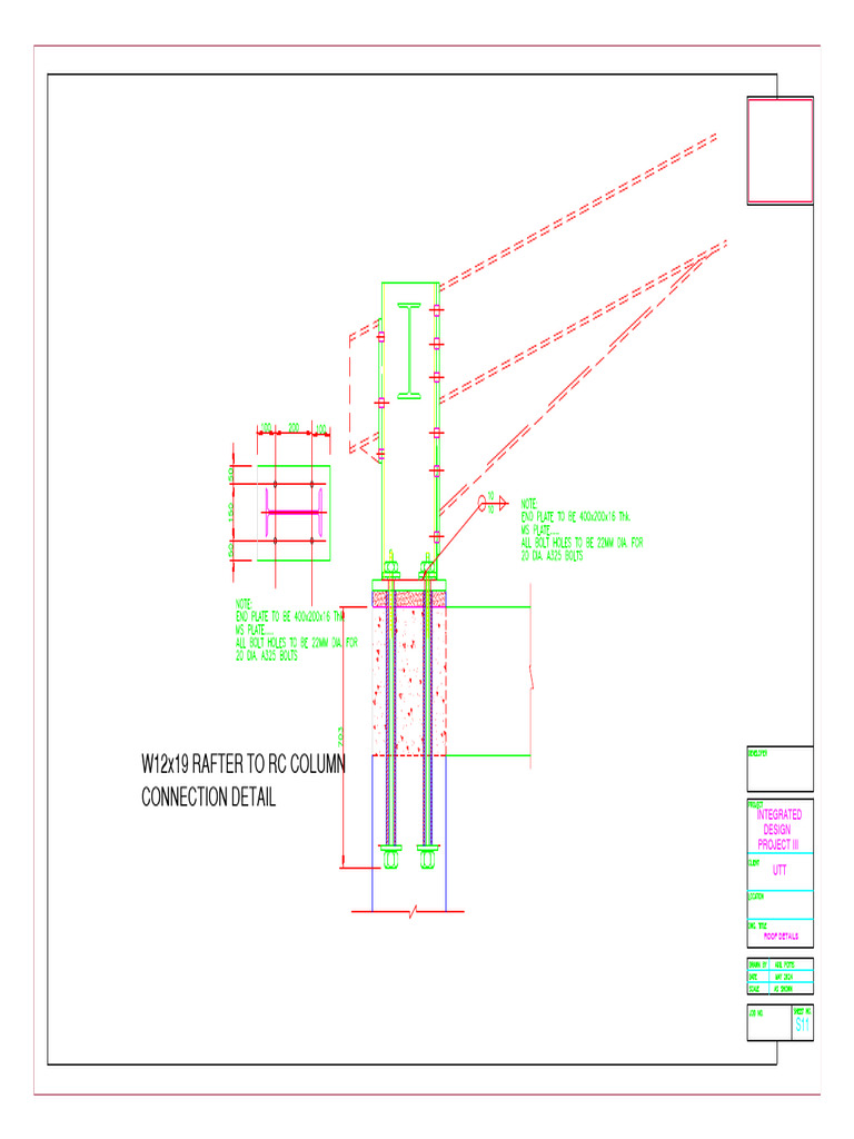 W12x19 Rafter to RC Column Connection | PDF