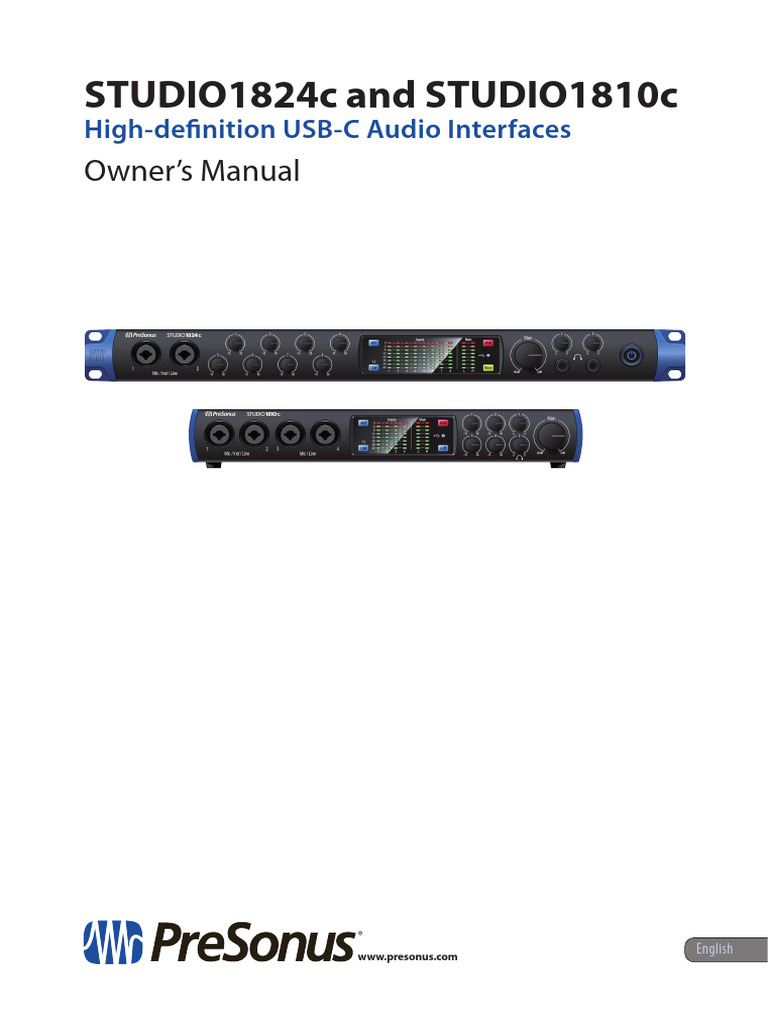Presonus STUDIO1810c and 1824c Owners Manual EN 25052022 | PDF ...