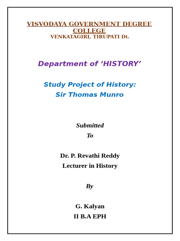 Thomas Munro | PDF