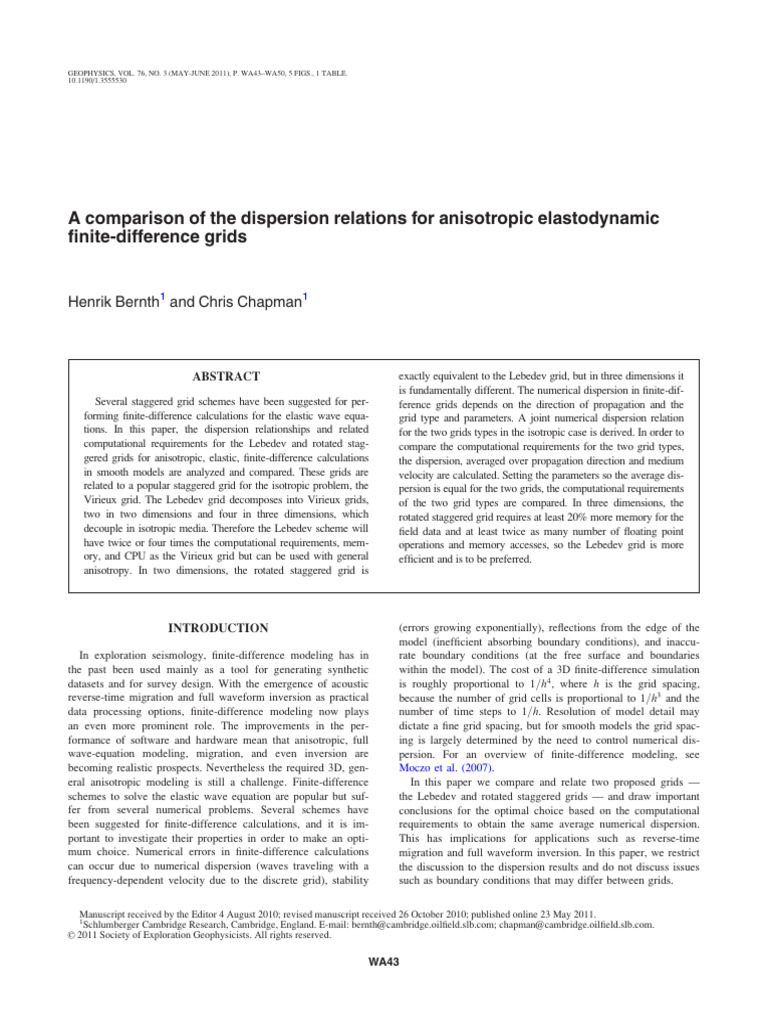 A comparison of the dispersion relations for anisotropic elastodynamic - Bernth | PDF ...