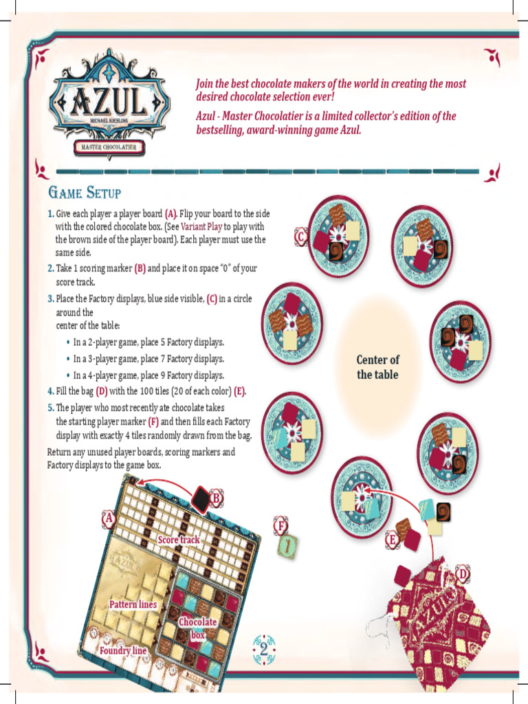 A6 Azul Master Chocolatier Rulebook | PDF
