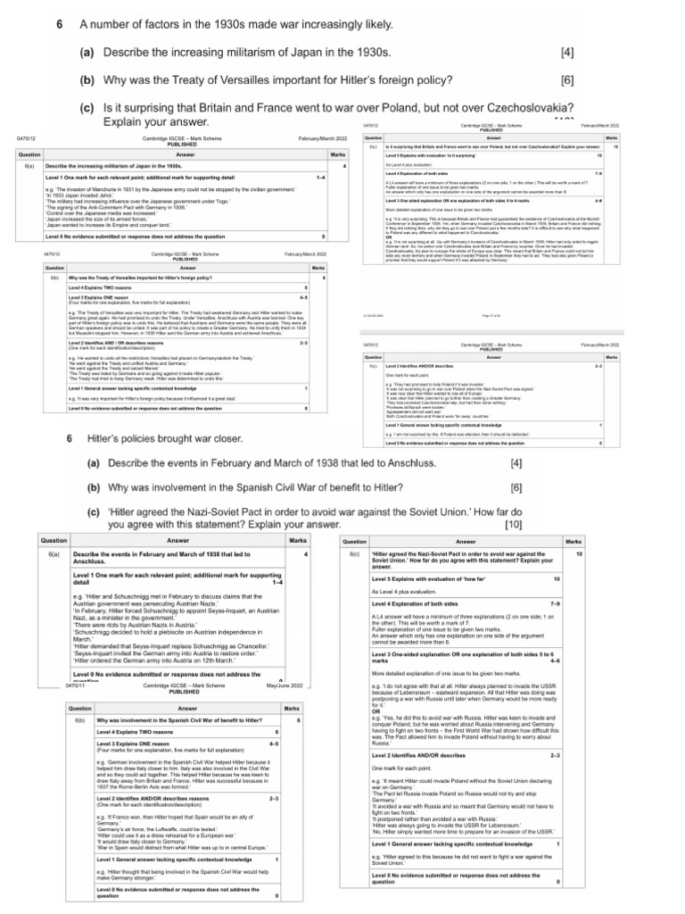 Paper 1 - (3) Why Had International Peace Collapsed by 1939 | PDF