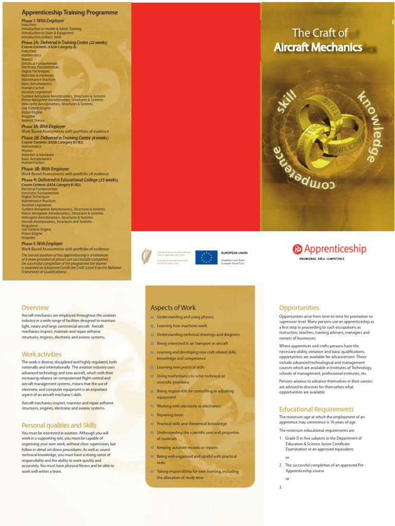 Aircraft Mechanics Brochure V 31 | PDF | Apprenticeship | Aircraft