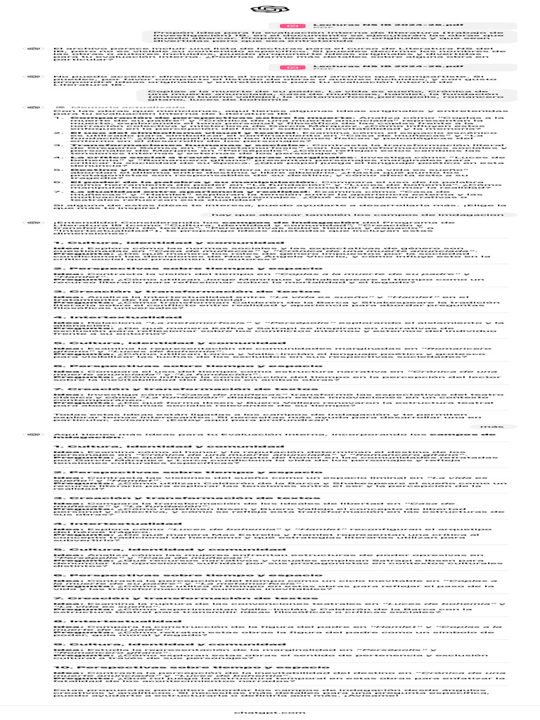 Evaluación Interna IB Literatura | PDF