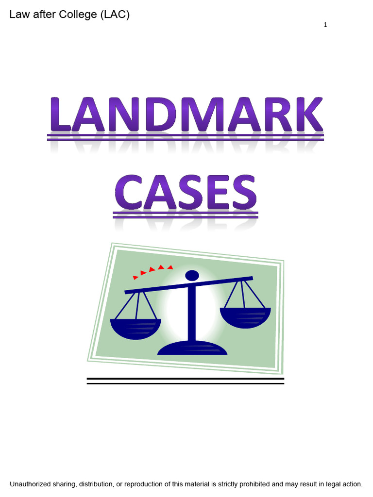 Landmark Indian Supreme Court Cases | PDF | Constitution | Government