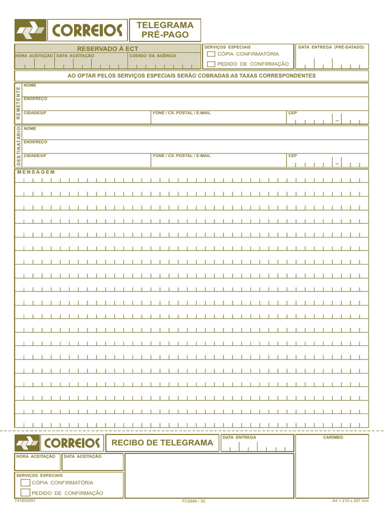 Formulario - TELEGRAMA | PDF