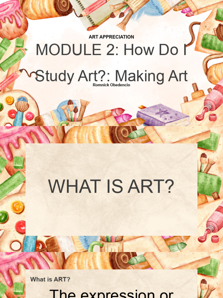 Art Appreciation Lesson 2 | PDF | Composition (Visual Arts) | Paintings